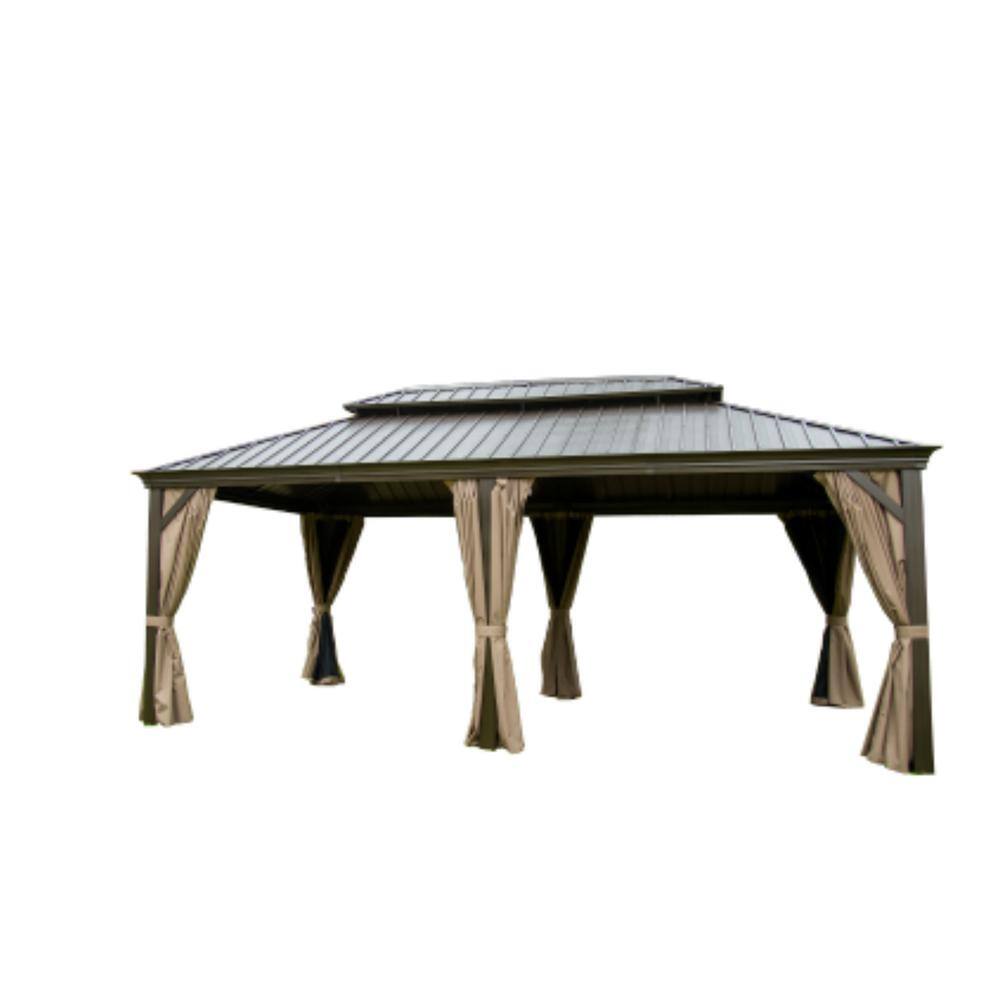 Clihome 14 ft. x 20 ft. Outdoor Hardtop Gazebo Metal Gazebo w ...
