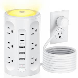 Lukyamzn Power Strip Tower 6.5 ft. 12-Outlet 3-Ports 1-Ports Surge ...