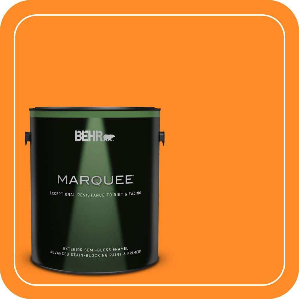 BEHR MARQUEE 1 gal. #S-G-280 Mango Madness Semi-Gloss Enamel Exterior ...