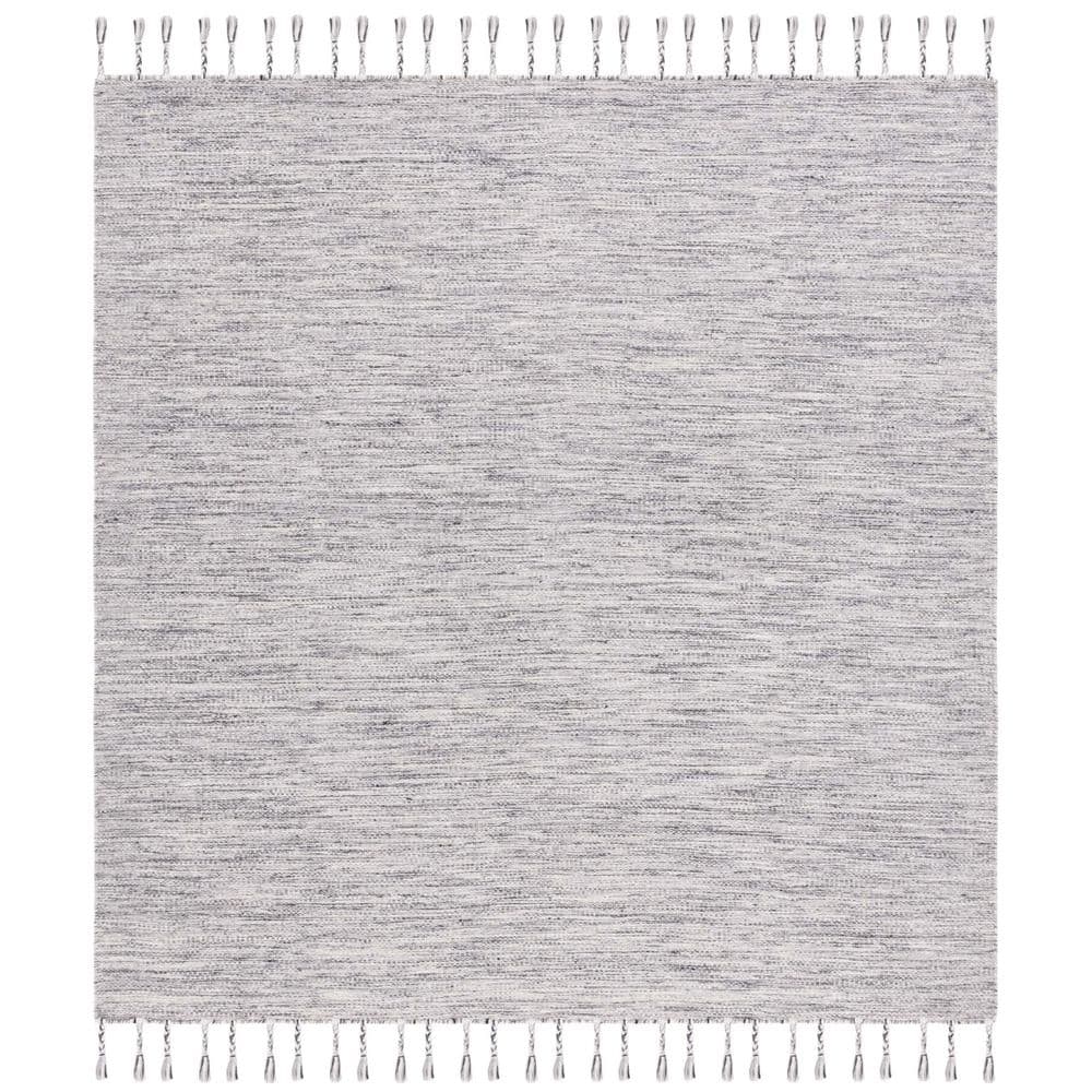 SAFAVIEH Dhurries 6 ft. x 6 ft. Dark Gray/Beige Horizontal Static ...