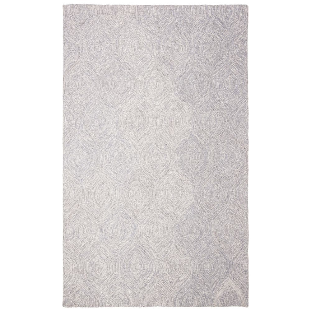 SAFAVIEH Micro-Loop Silver/Ivory 5 ft. x 8 ft. Distressed Abstract ...