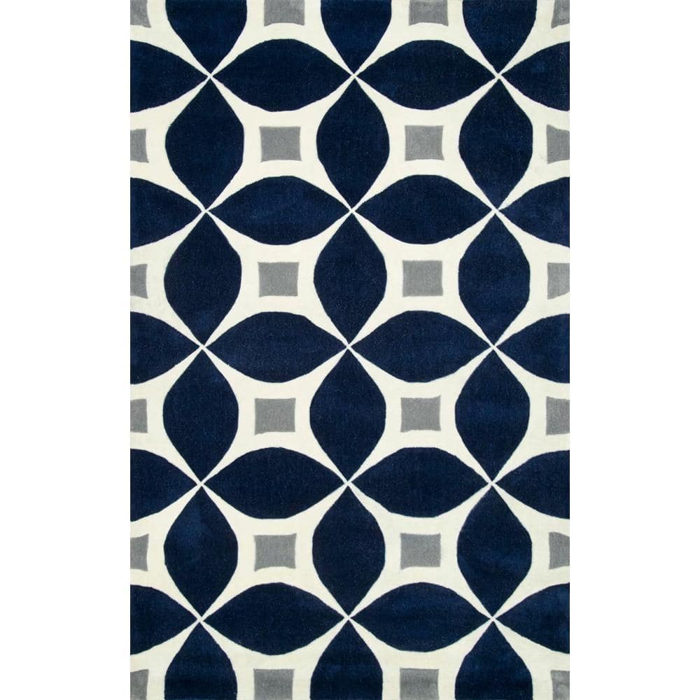 nuLOOM Gabriela Contemporary Navy 8 ft. x 10 ft. Area Rug BHBC55F-76096 ...