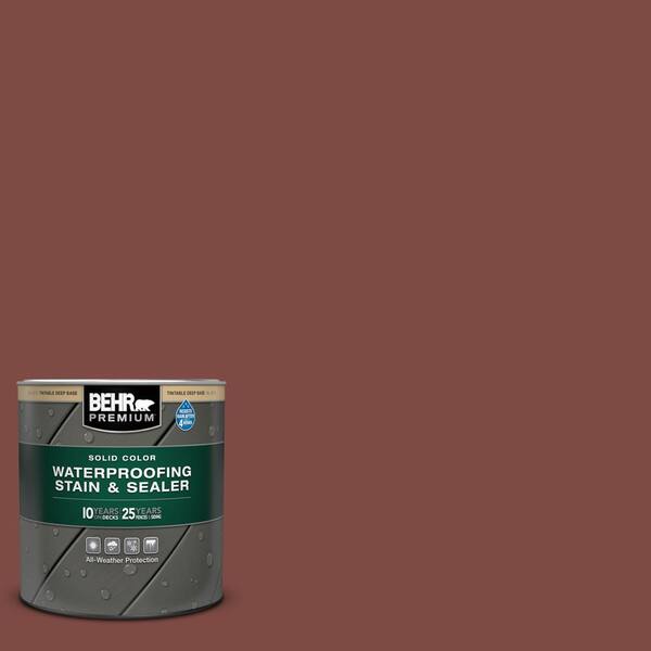 BEHR PREMIUM 1 qt. #PFC-02 Brick Red Solid Color Waterproofing Exterior ...