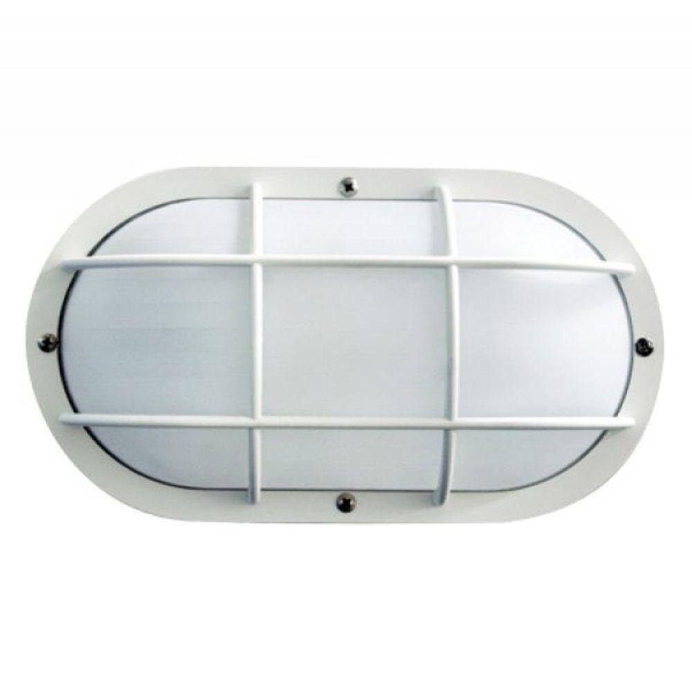 SOLUS Nautical Oblong White Outdoor Hardwired Bulkhead Sconce with ...