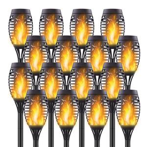 Cubilan 16-Pack Solar Tiki Torches, 12 LED Flickering Flame Lights ...