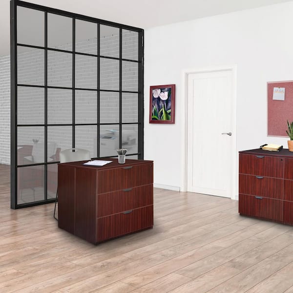 Regency Legacy 36 in. Mahogany Stand Up Back to Back Lateral File/ Desk ...