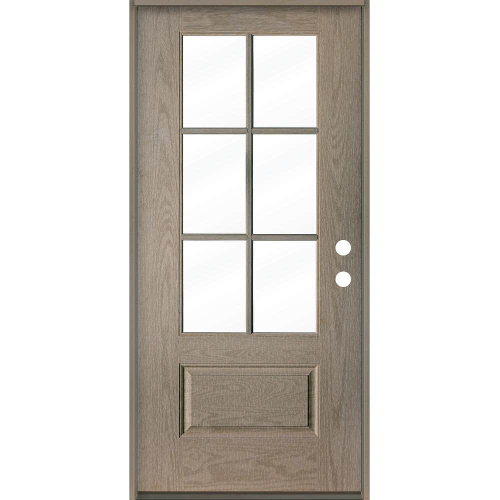 Krosswood Doors 36 in. x 79 in. Modern Farmhouse Clear Glass Window ...