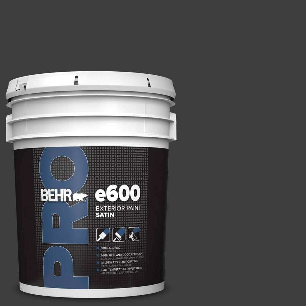 BEHR PRO 5 gal. Black Satin Exterior Paint PR64305 - The Home Depot