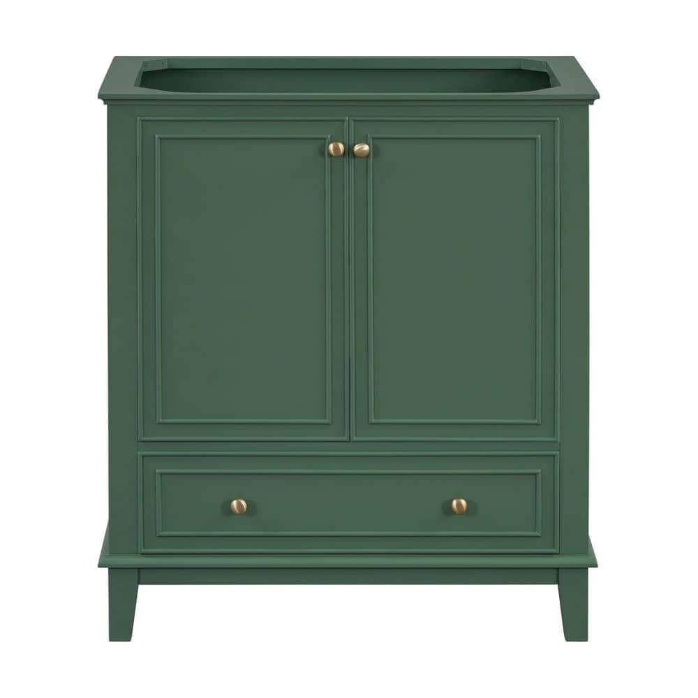Ximuprmy 30 in. Bath Vanity Cabinet without Top in Green, Solid Wood ...