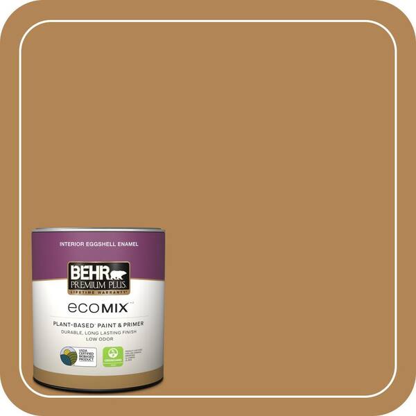 BEHR PREMIUM PLUS 1 qt. #S290-6 Golden Rice Eggshell Enamel EcoMix ...