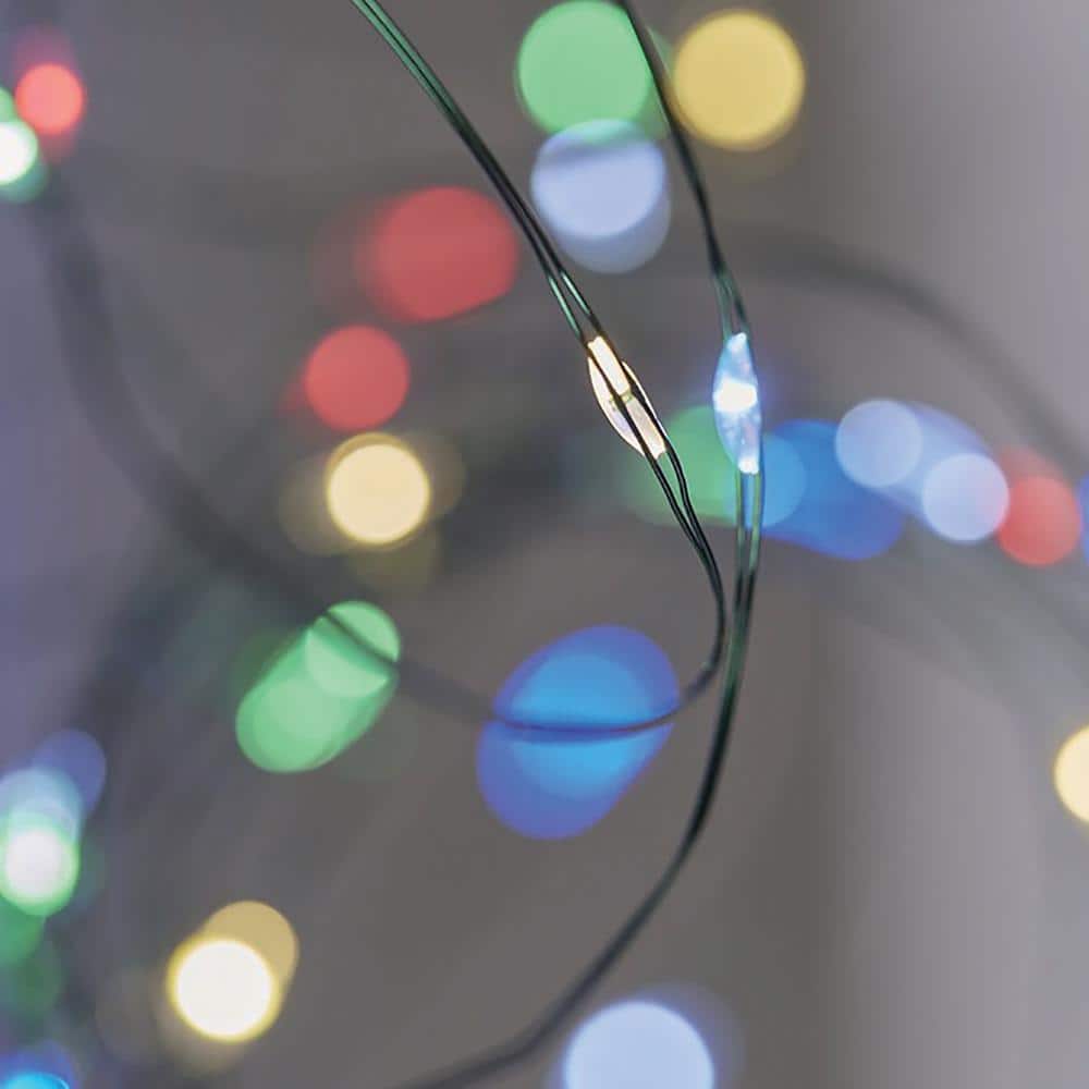 Outdoor/Indoor 45-5/8 ft. Plug-In Mini Bulb 120-Light Multi-Colored LED ...