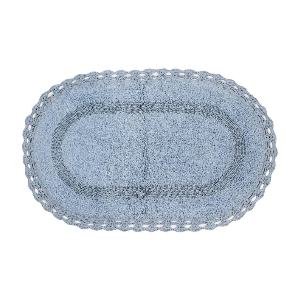 HOME WEAVERS INC Hampton Crochet Reversible 100% Cotton Bath Rug Set ...
