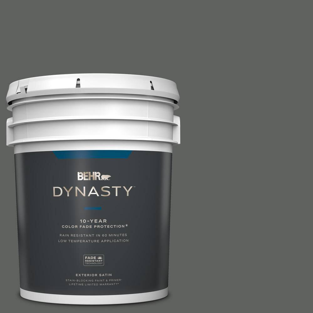 BEHR DYNASTY 5 gal. #N460-6 Hematite Satin Enamel Exterior Stain ...