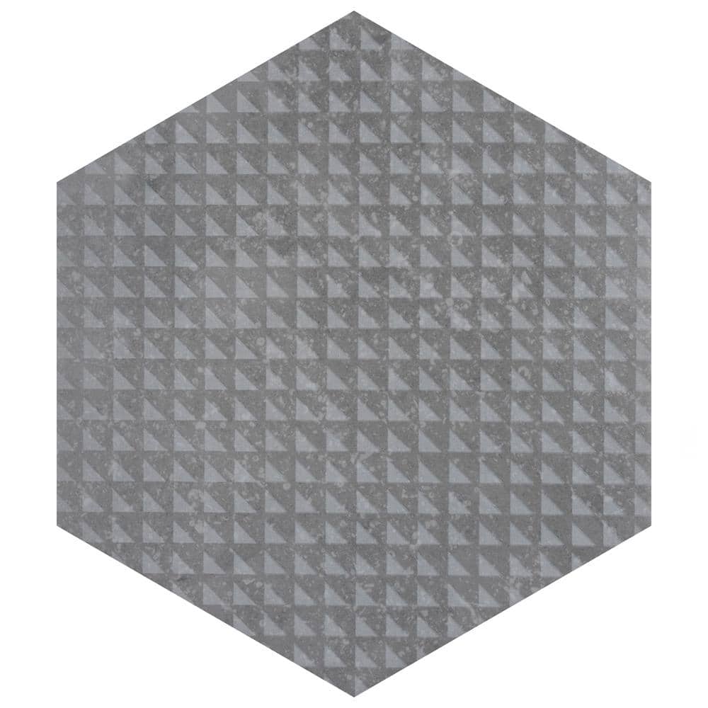 Merola Tile Coralstone Hex Melange Grey 10 in. x 11-1/2 in. Porcelain ...