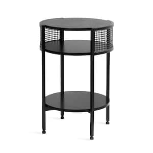 Kate and Laurel Decklyn 14.00 in. Black Round MDF End Table 227276 ...
