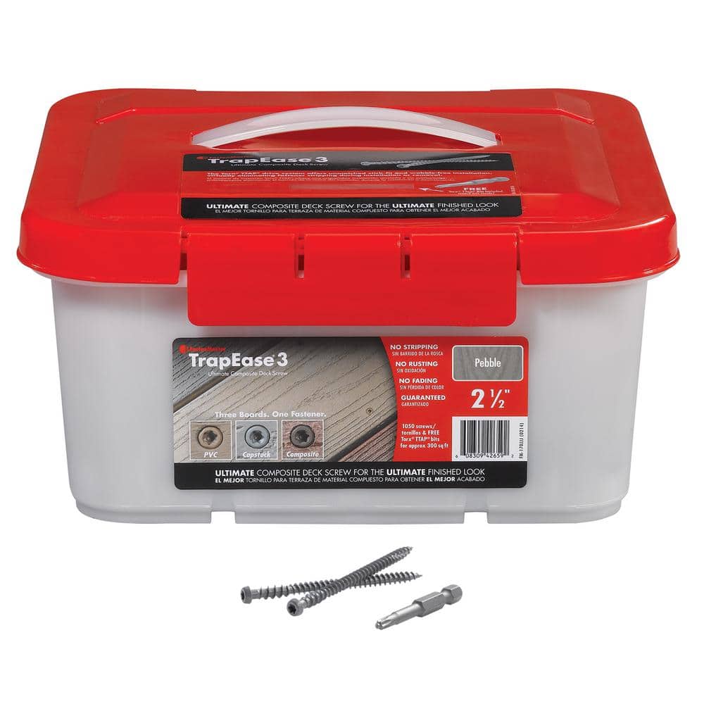 FastenMaster TrapEase3 1050-Piece 2-1/2 in. Pebble Deck Screws FMTR3 ...