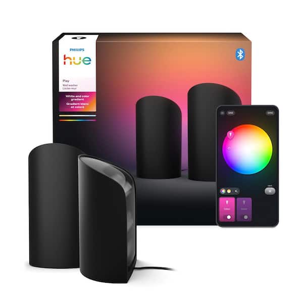 Philips Hue Play Wall Washer Integrated LED Light Black (2-Pack) 592022 ...