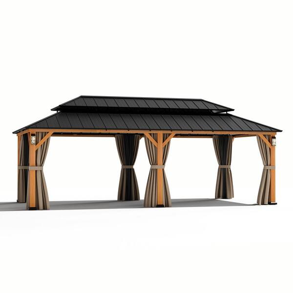 COVERED OUTDOOR OUTDOOR LIVING SPACES Ultra Series Wood Gazebo 12 ft. x ...