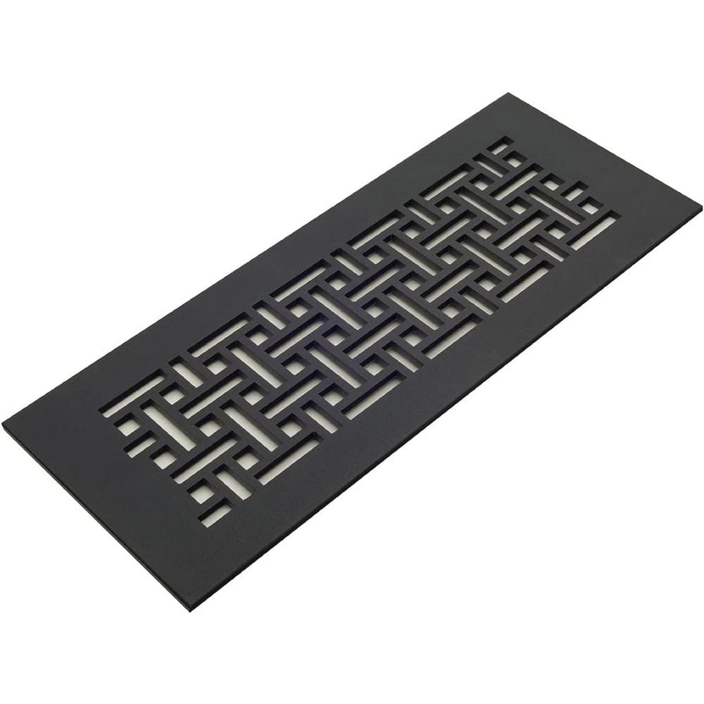 Reggio Registers Basketweave Series 10 in. x 4 in. Black Steel Vent ...