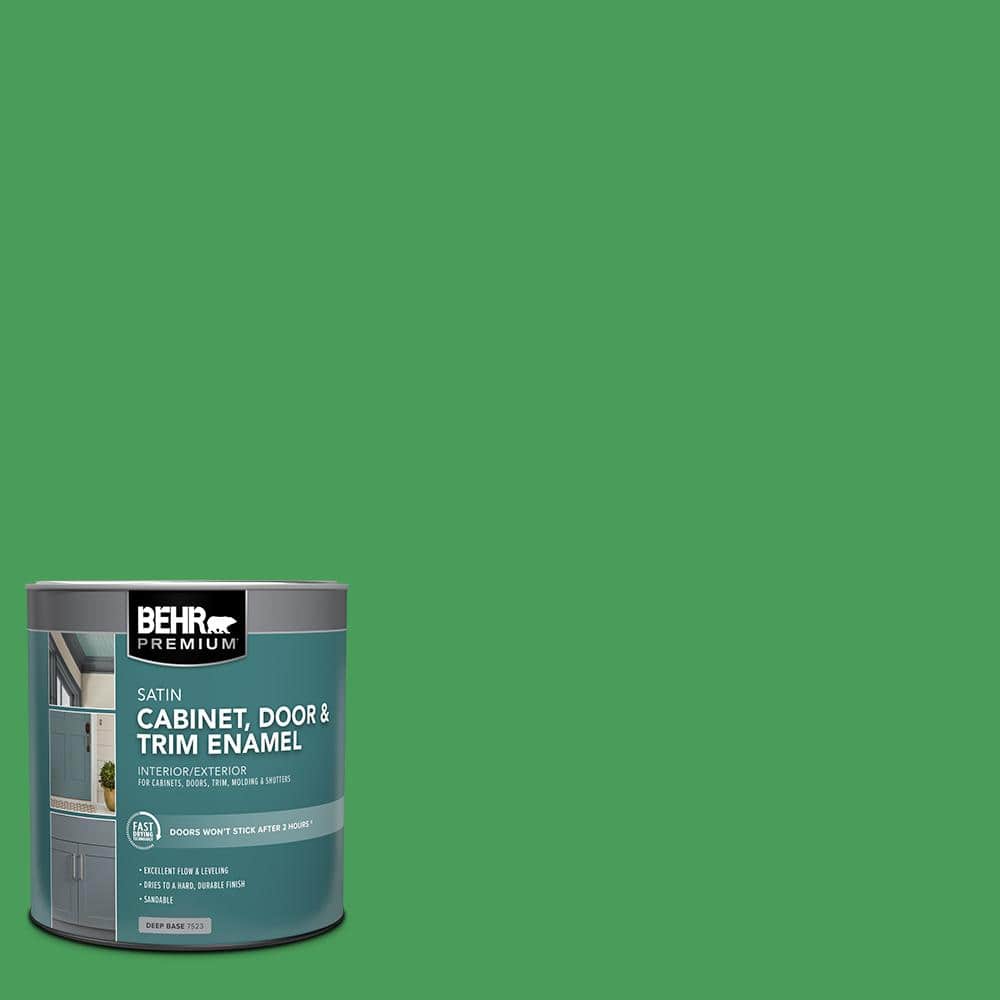 BEHR PREMIUM 1 qt. #P400-6 Clover Patch Satin Enamel Interior/Exterior ...