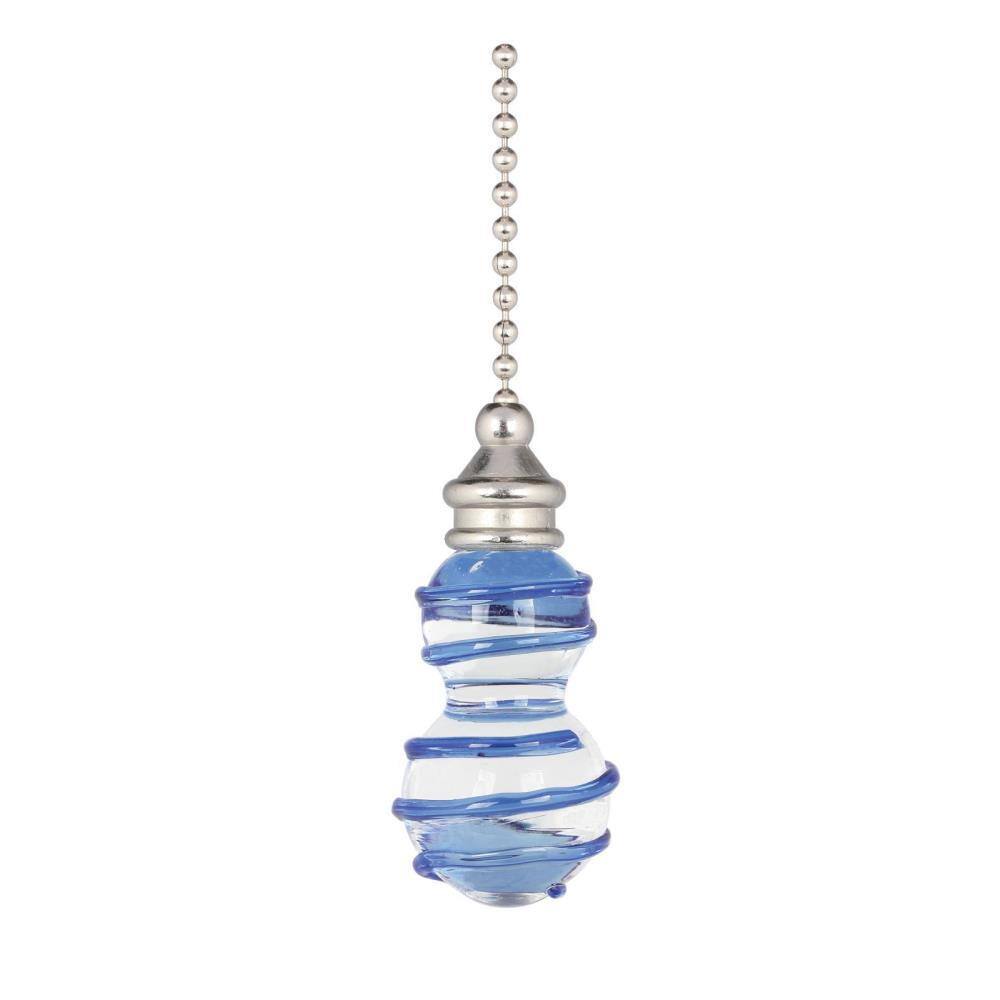 Commercial Electric Clear and Blue Drizzle Glass Pull Chain 7712600 ...
