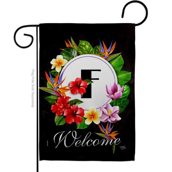 Breeze Decor 13 in. x 18.5 in. Tropical F Floral Garden Flag 2-Sided ...