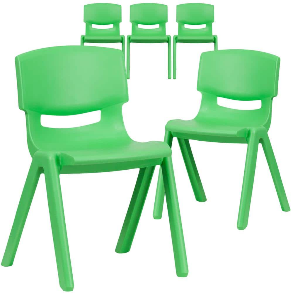 Carnegy Avenue Green Plastic Stack Chairs (Set of 5) CGA-YU-215950-GR ...