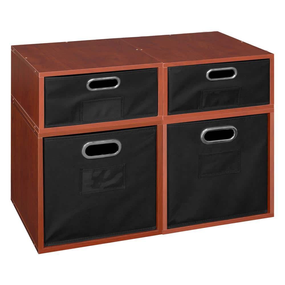 Regency 19.5 in. H x 26 in. W x 13 in. D Cherry Wood 4-Cube Organizer ...