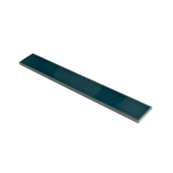 Apollo Tile Horizonte 2 in. x 16 in. Glossy Emerald Petrol Blue Ceramic ...