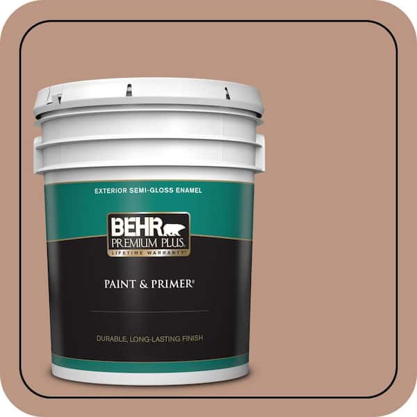 BEHR PREMIUM PLUS 5 gal. #S190-4 Spiced Brandy Semi-Gloss Enamel ...