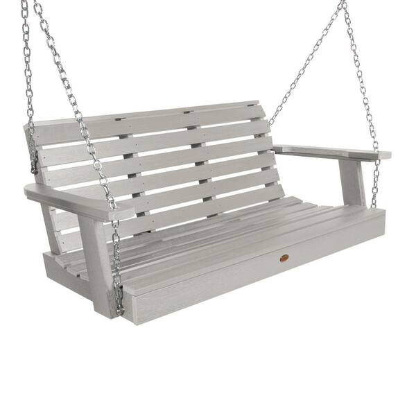 Highwood Weatherly 48 in. 2-Person Harbor Gray Recycled Plastic Porch ...