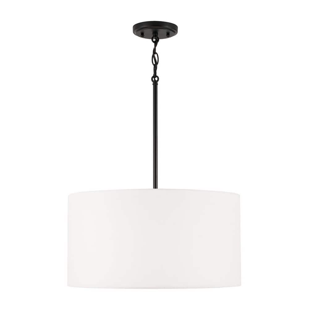 HOMEPLACE LIGHTING Alan 18 in. W x 9 in. H 3-Light Pendant in Matte ...