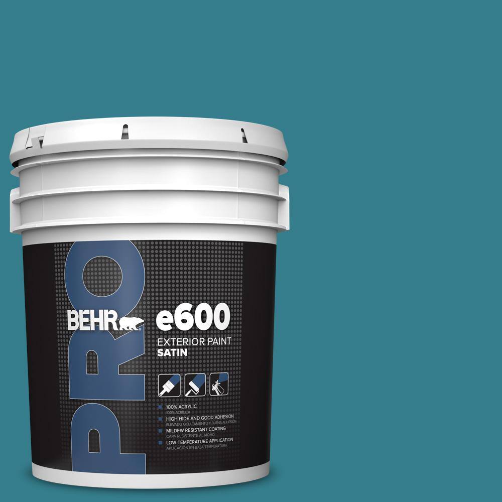 BEHR PRO 5 gal. #HDC-CL-27 Calypso Blue Satin Exterior Paint PR64305 ...