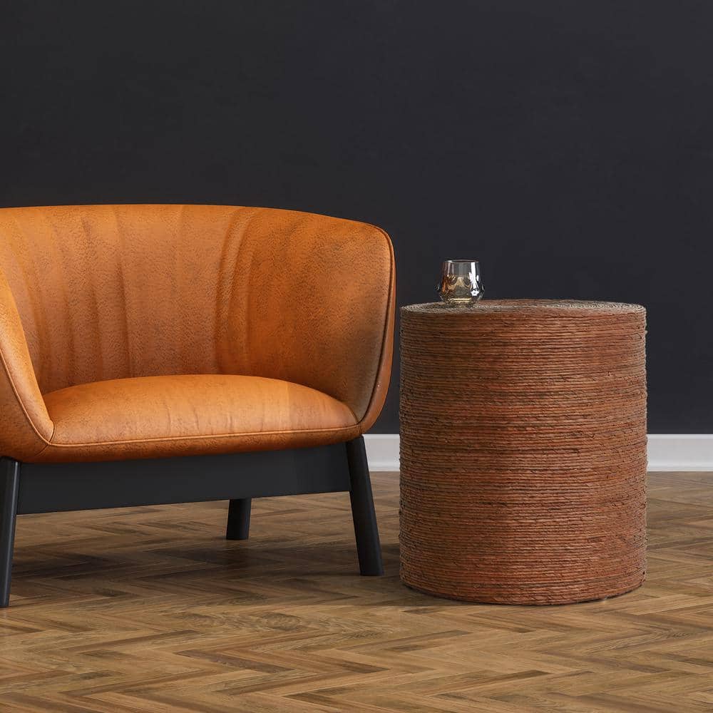 Crawford & Burke Hana 20 in. Brown Woven Rattan End Table 5895TE - The Home Depot