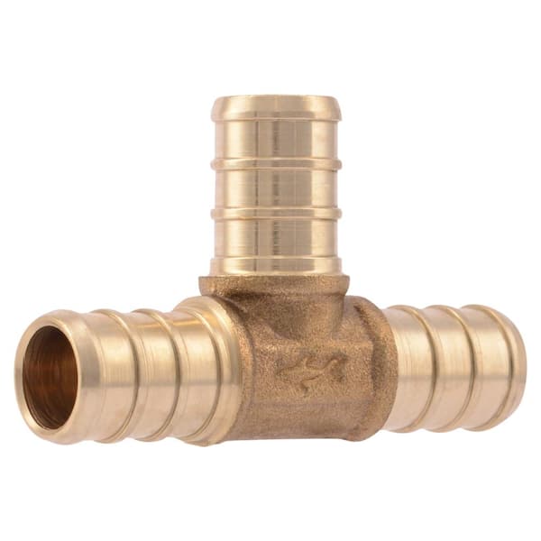 SharkBite 1/2 in. PEX Crimp Brass Tee UC362LFZ - The Home Depot