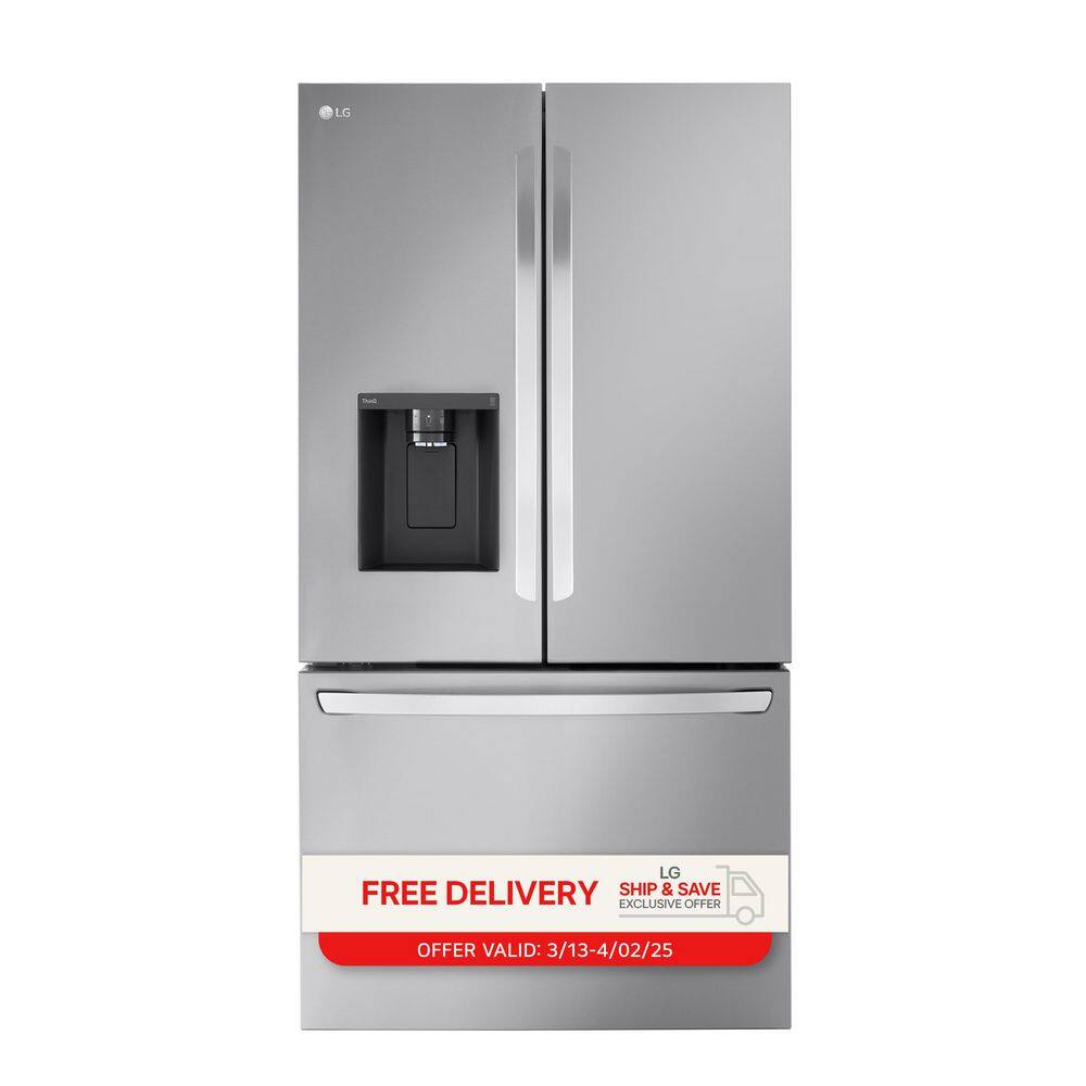 LG 31 cu. ft. SMART Standard Depth MAX French Door Refrigerator with ...