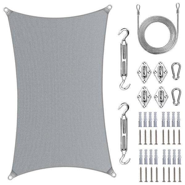 COLOURTREE Super Ring 20 ft. x 24 ft. Sun Shade Sail with Hardware Kit ...