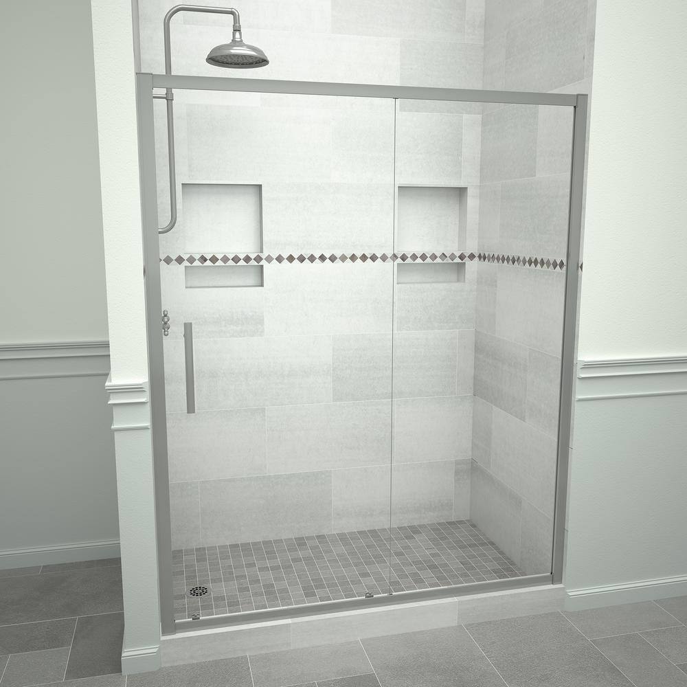 Tile Redi Redi Slide 5000 47 in. W x 76 in. H Framed Sliding Shower ...
