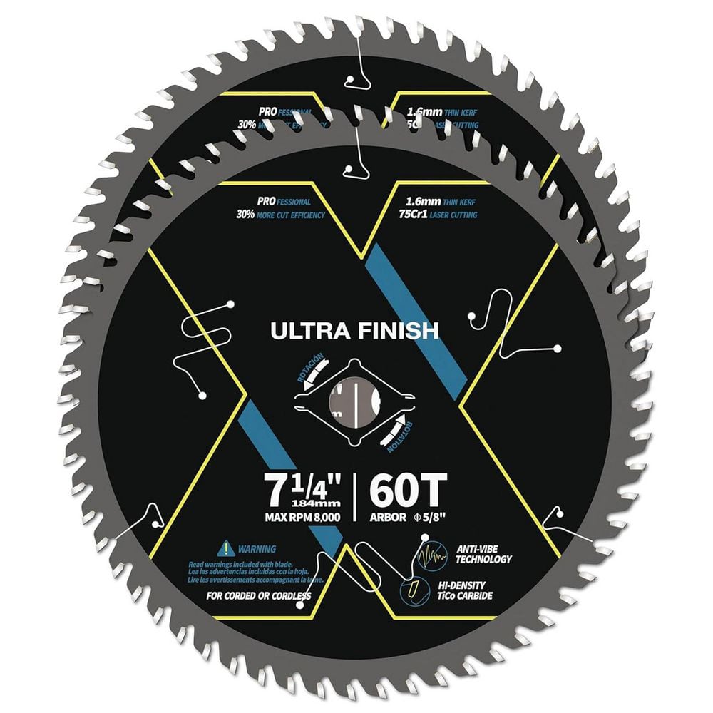 7-1/4 in. 60-Tooth Circular Saw Blade with Ultra Finish Carbide Tip ...
