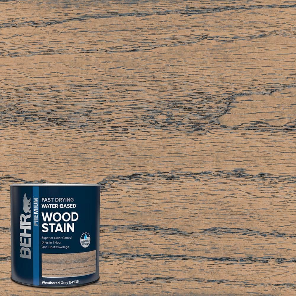 BEHR PREMIUM 1 qt. #TIS-086 Weathered Gray Transparent Water-Based Fast ...