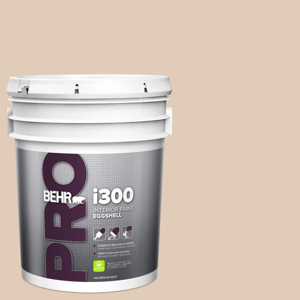 BEHR PRO 5 gal. #S240-2 Rice Crackers Eggshell Interior Paint PR33005 ...