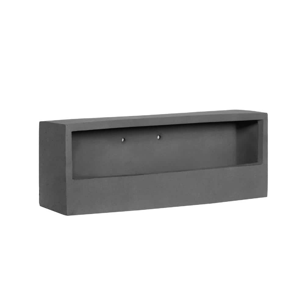 PotteryPots 15.75 in. L x 5.12 in. H XS Rectangle Grey Fiberstone ...