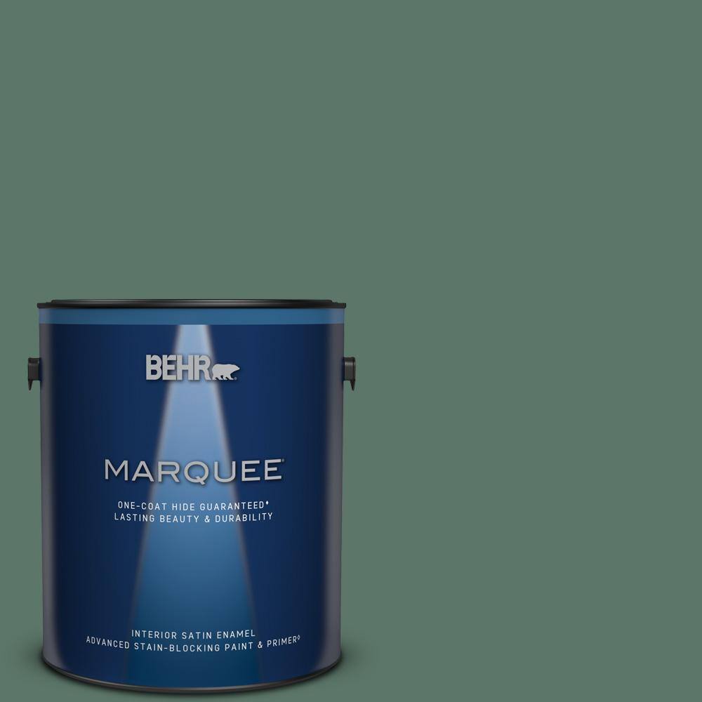 BEHR MARQUEE 1 gal. #S420-6 Pine Brook Satin Enamel Interior Paint ...