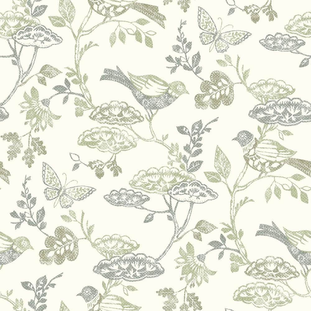 Chesapeake Malmo Trail Green Prepasted Non Woven Wallpaper Sample 3125 ...