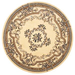 MILLERTON HOME Traditional Morrocan Beige/Ivory 8 ft. x 8 ft. Round ...