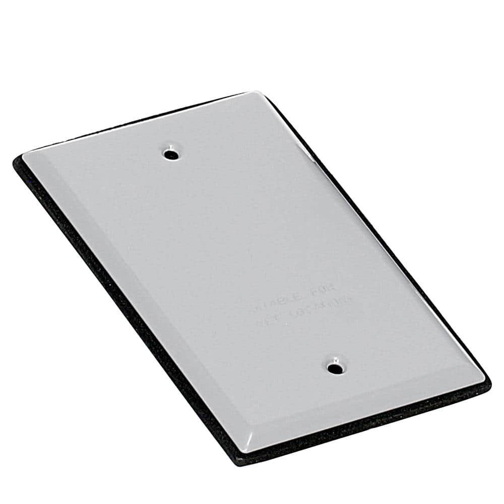 Leviton 1-Gang Gray Blank Plate Die Cast Metal Wall Plate Weatherproof ...