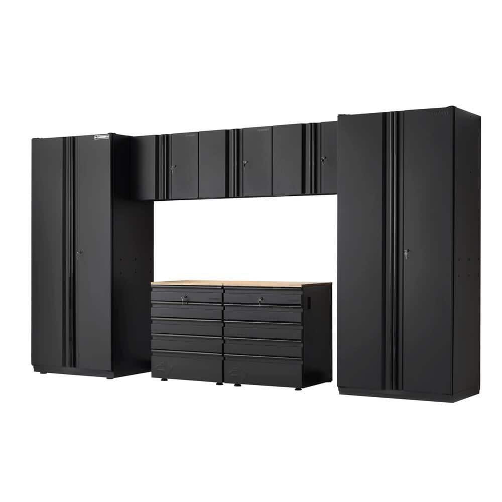 Husky 7-Piece Heavy Duty Welded Steel Garage Storage System in Black ...