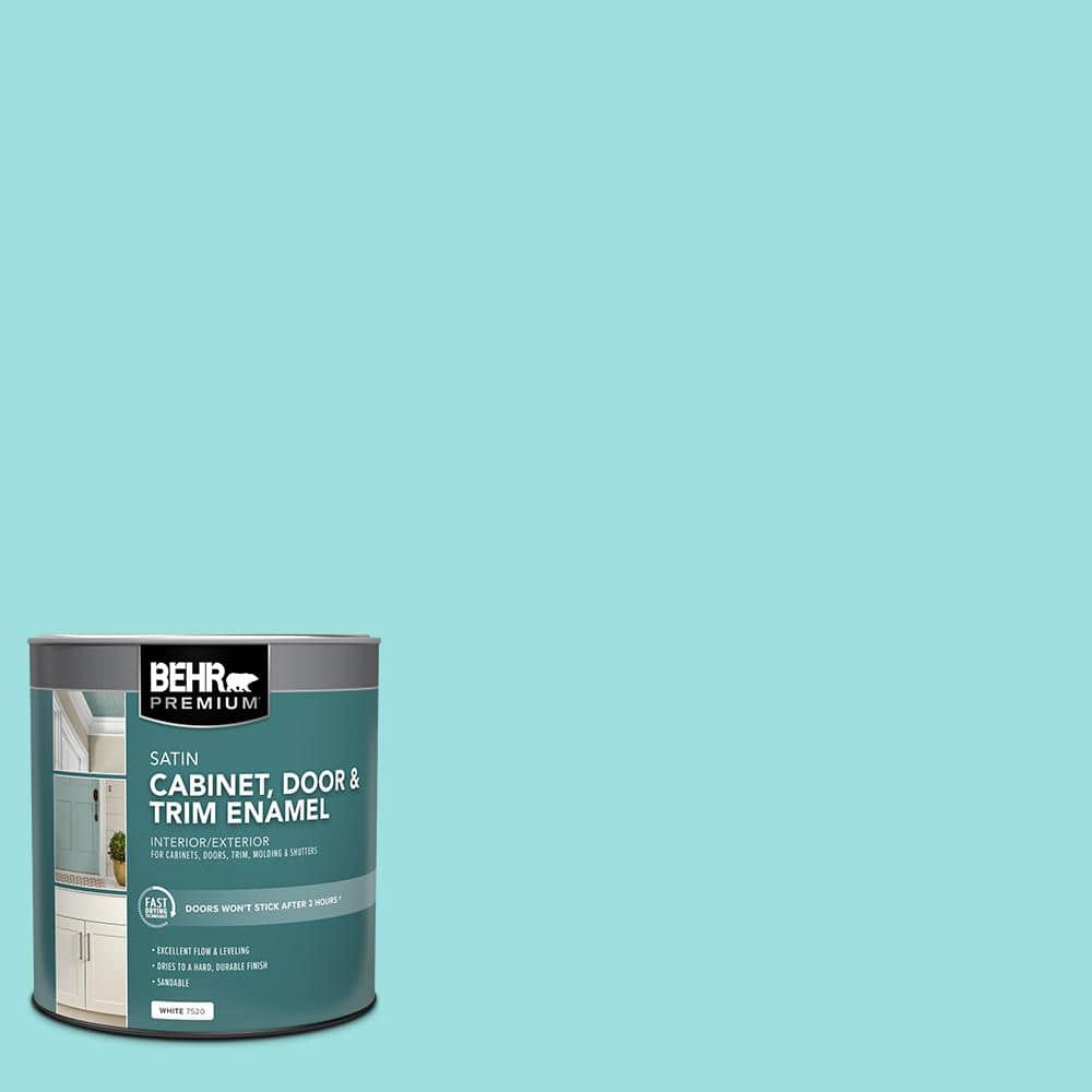 BEHR PREMIUM 1 qt. #P460-2 Tropical Waterfall Satin Enamel Interior ...