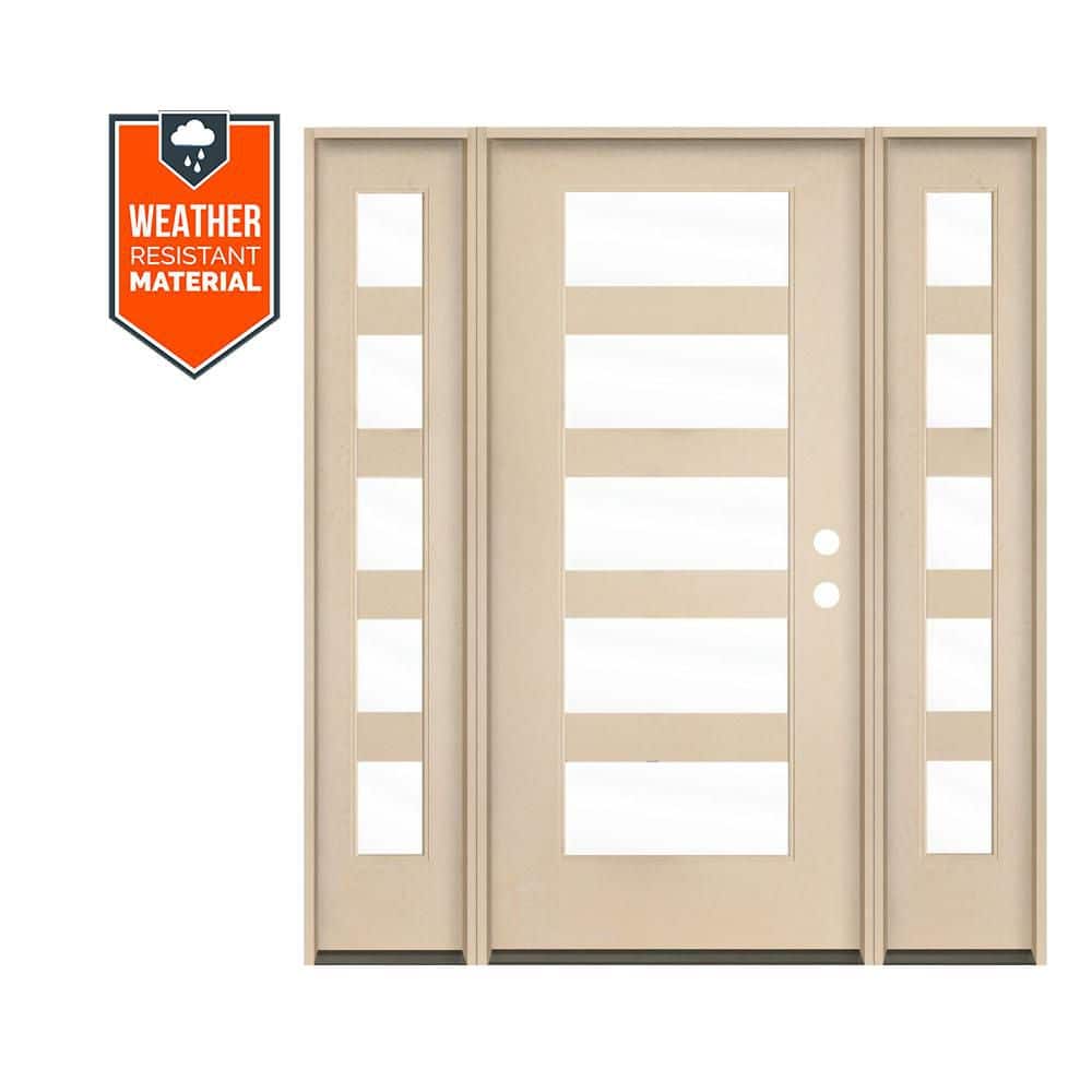 Krosswood Doors ASCEND Modern 64 in. x 79 in. Left-Hand/Inswing 5-Lite ...
