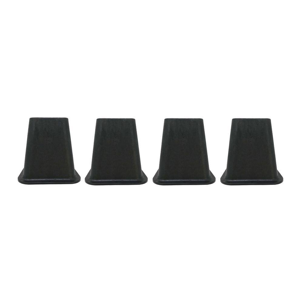Shepherd 6 in. Black Molded Bed Risers with 1200 lb. Load Rating (4 per ...